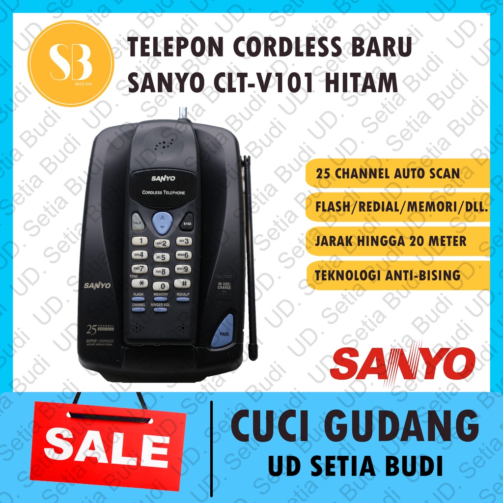 Jual Telepon Wireless Cordless Sanyo CLT V101 BK Baru Murah | Shopee Indonesia