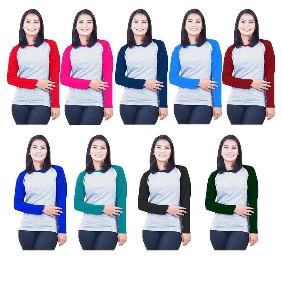 Jual NEW official - MR Raglan panjang wanita / baju raglan polos ...