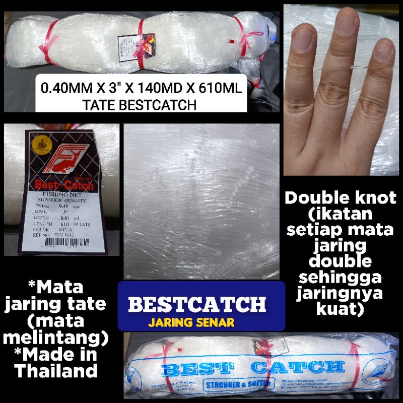 Jual JARING SENAR BEST CATCH 0.40MM 3INCI JARING BESTCATCH JALA FISHING ...