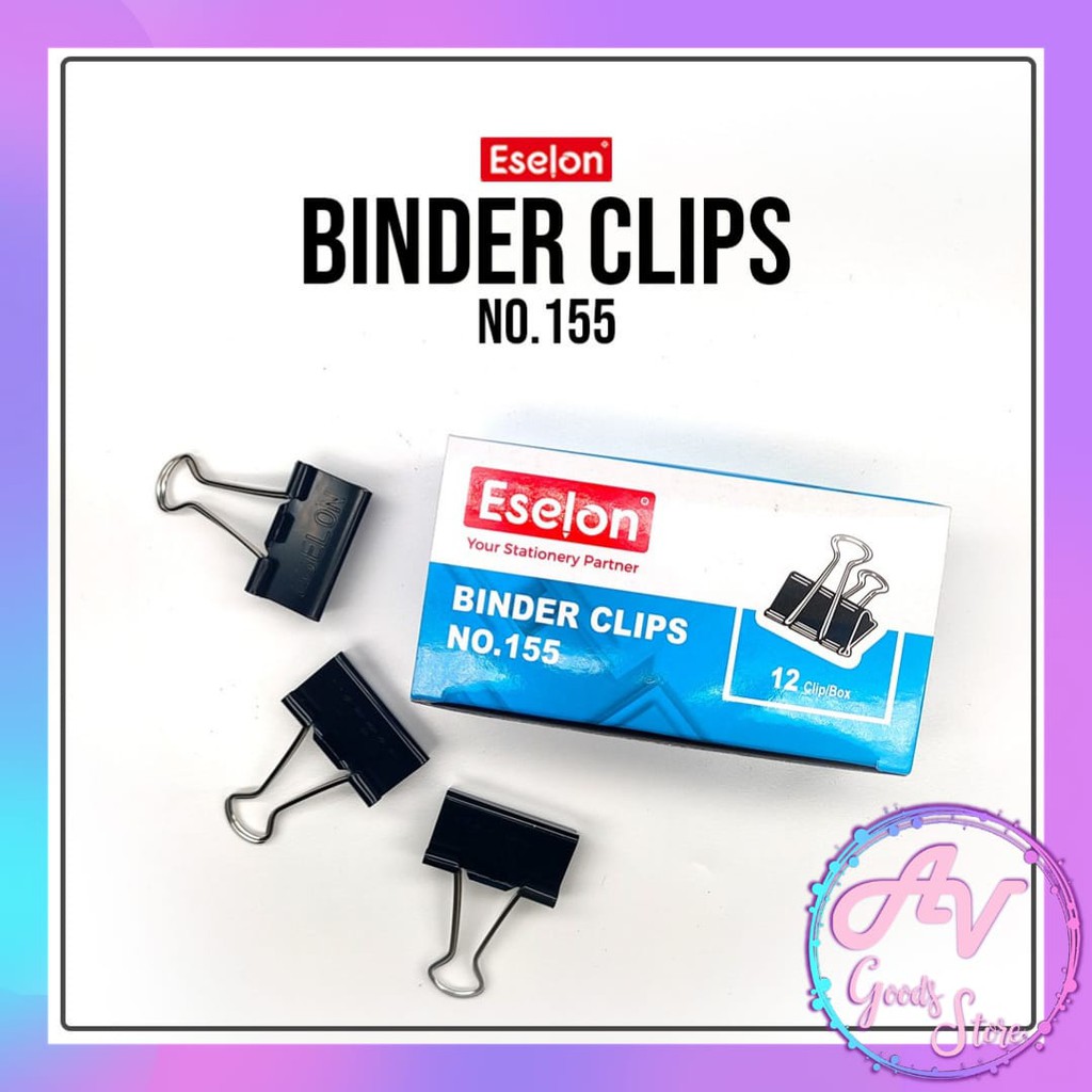 Jual klip kertas / double clip / paper clip / binder clip 32mm no 155 ...