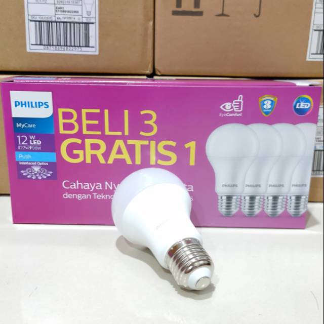 Jual PAKET ISI 4 PCS LAMPU LED PHILIPS 12 WATT 12WATT 12W 12 W | PUTIH WHITE | Shopee Indonesia