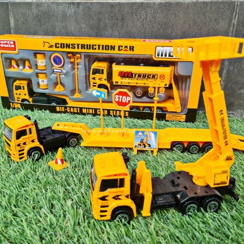 Jual mainan diecast mini car series construction truck metal besi ...
