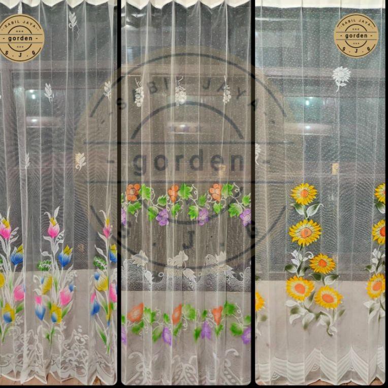 Jual [ART. 935766] GORDEN VITRASE MOTIP WARNA BUNGA TULIP/ANGGUR/BUNGA ...