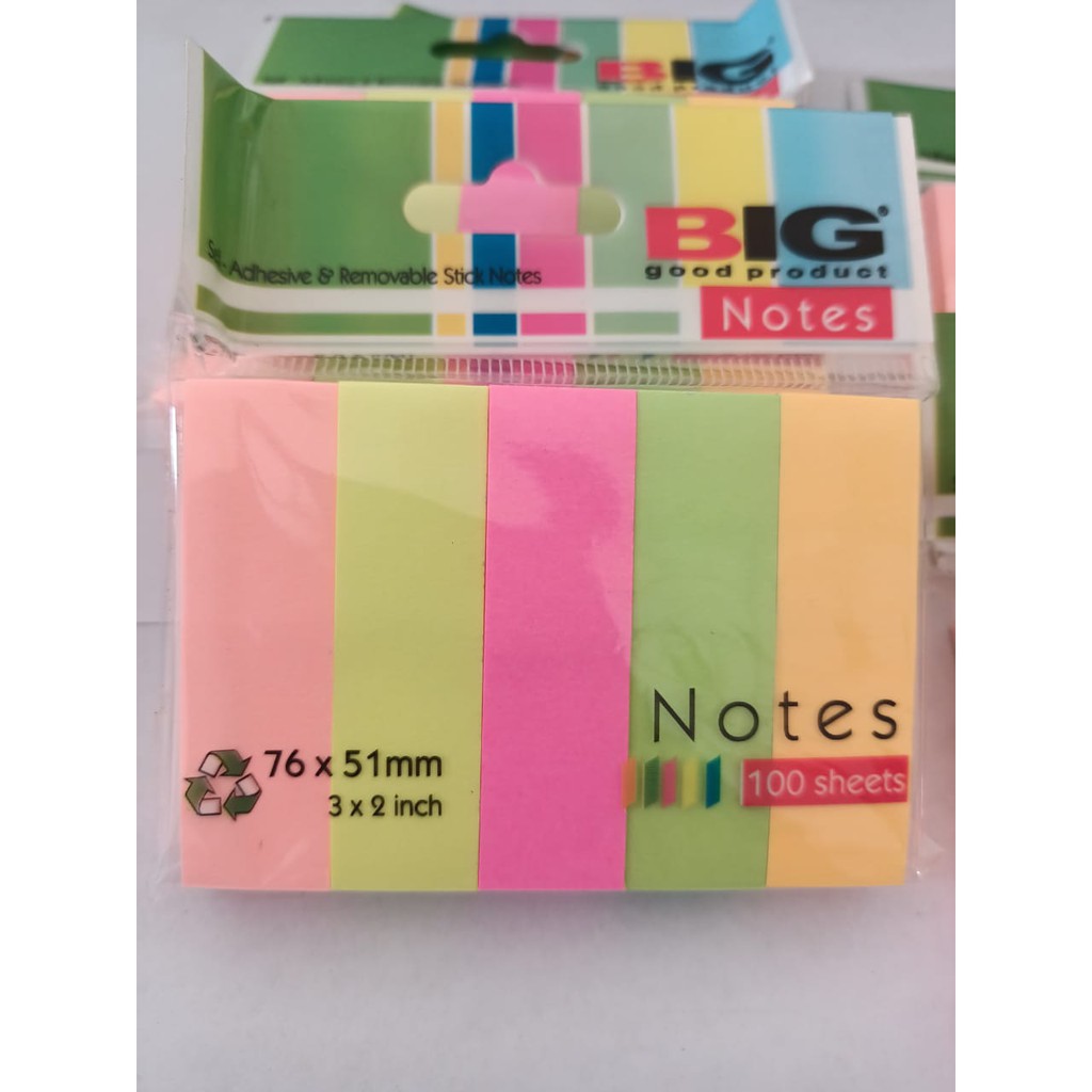 Jual Sticky Notes Big 76mm x 51mm 5 baris (Memo / Post It) | Shopee ...