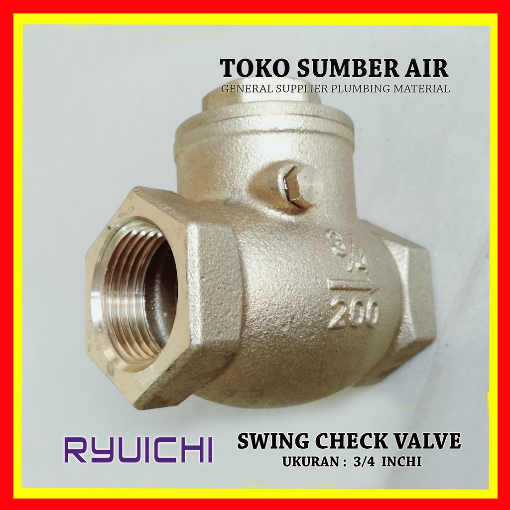 Jual KLEP TABOK KUNINGAN ( 3/4 INCHI ) - BRASS SWING CHECK VALVE RYUICHI | Shopee Indonesia