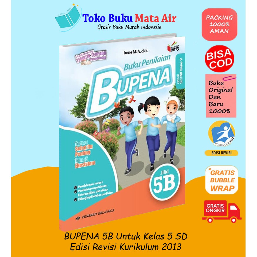 Jual BUPENA ( BUKU PENILAIAN ) 5B UNTUK SD/MI KELAS V ( K13N ) ERLANGGA | Shopee Indonesia