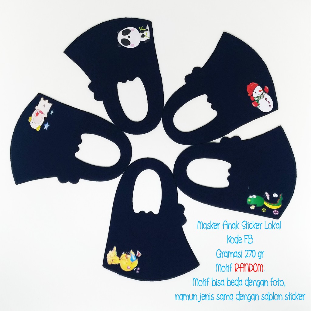 Jual (BACA DESKRIPSI) MASKER SCUBA ANAK KAIN MOTIF STICKER LOKAL MODEL ...
