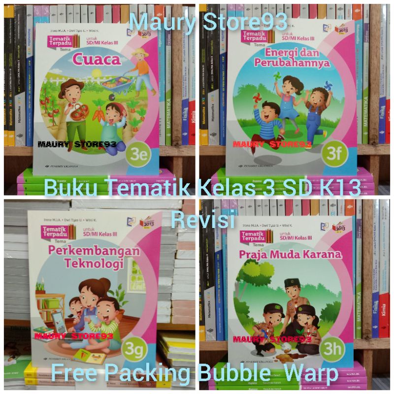 Jual Buku Tematik Terpadu 3e 3f 3g 3h Kelas 3 Sd Mi K13 Revisi Erlangga