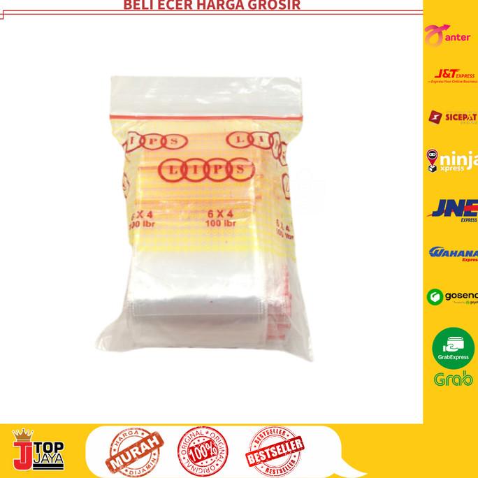 Jual Klip plastik LIPS ukuran 6x4cm/ 4x6cm bening/ transparant 100 ...