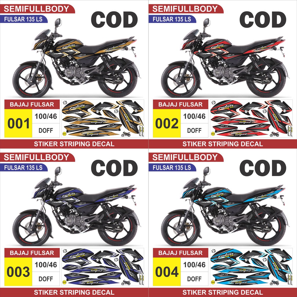 Jual Stiker striping decal Bajaj Fulsar 135 LS Semifullbody Variasi JRM ...