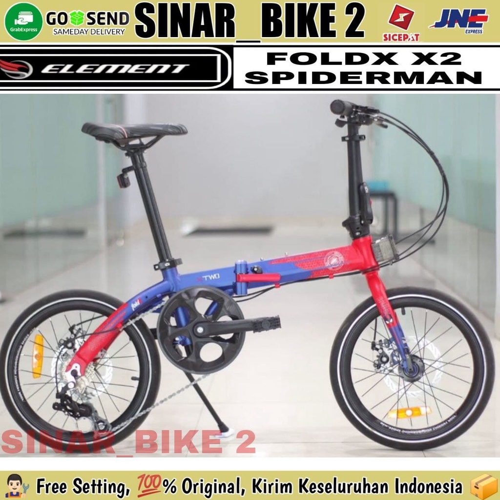 Jual Sepeda Lipat 16I Inch ELEMENT FOLDX X2 SPIDERMAN Folding Bike ...
