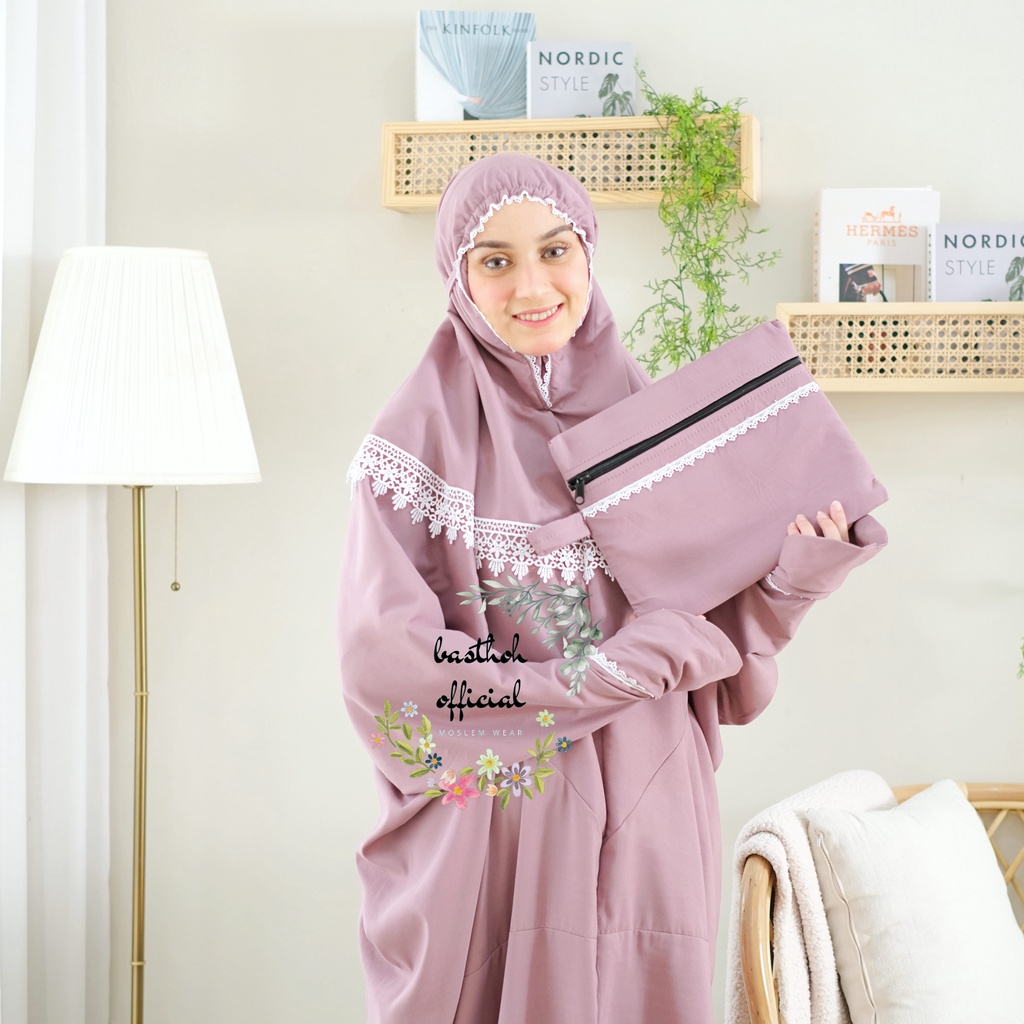 Jual Mukena Terusan Lajuran Dewasa Katun PREMIUM Jumbo | Shopee Indonesia