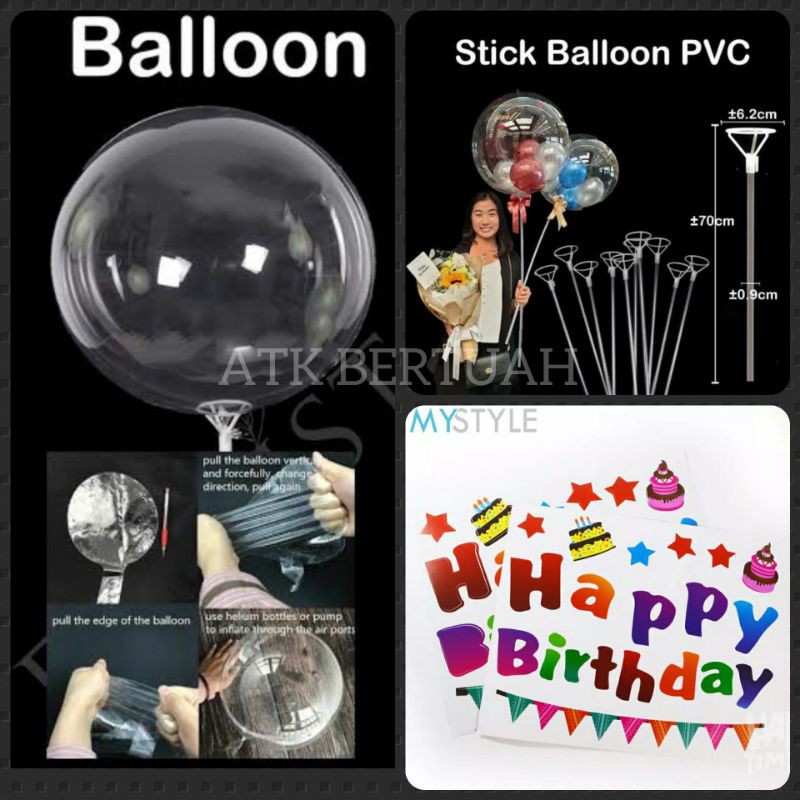Jual PVC TRANSPARENT BOBO BALLOON STIKER/BALON BENING TRANSPARAN ...