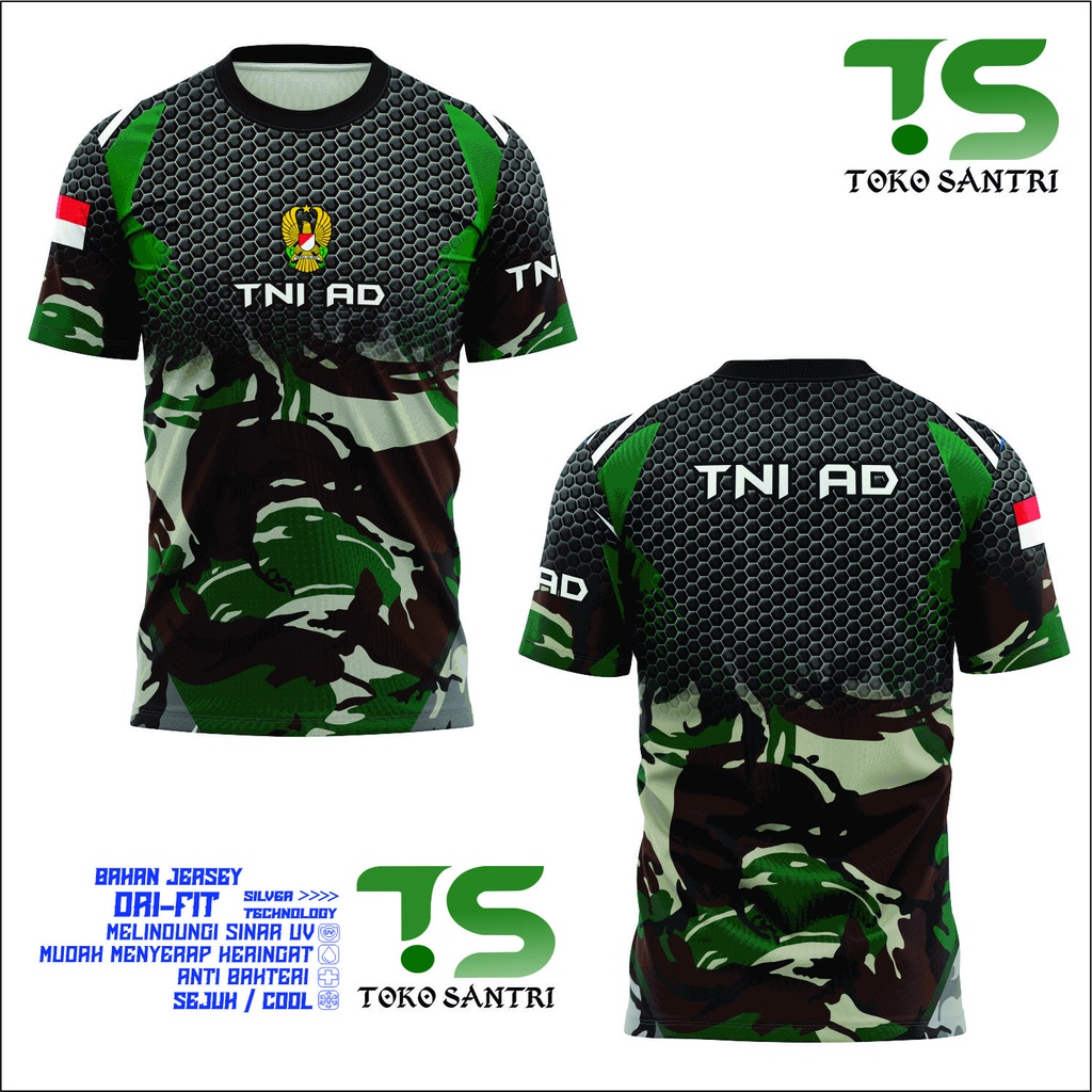 Jual JERSEY TNI AD SUBLIME ANTI SINAR UV / KAOS TNI AD FULPRINT / KAOS TENTARA NASIONAL ...
