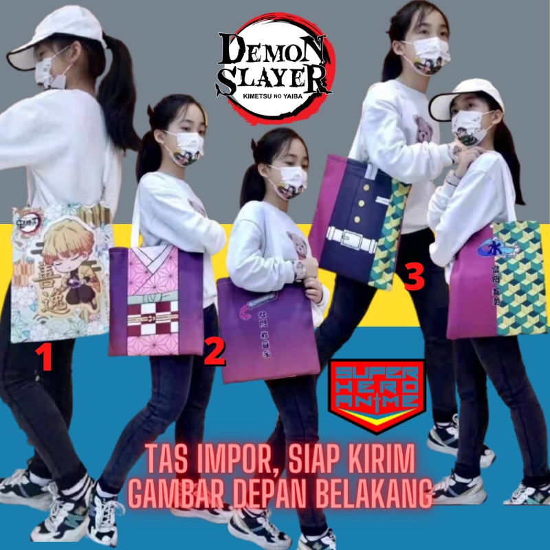 Jual Tas Anime Demon Slayer Totebag Canvas Kimetsu No Yaiba Import Pria ...