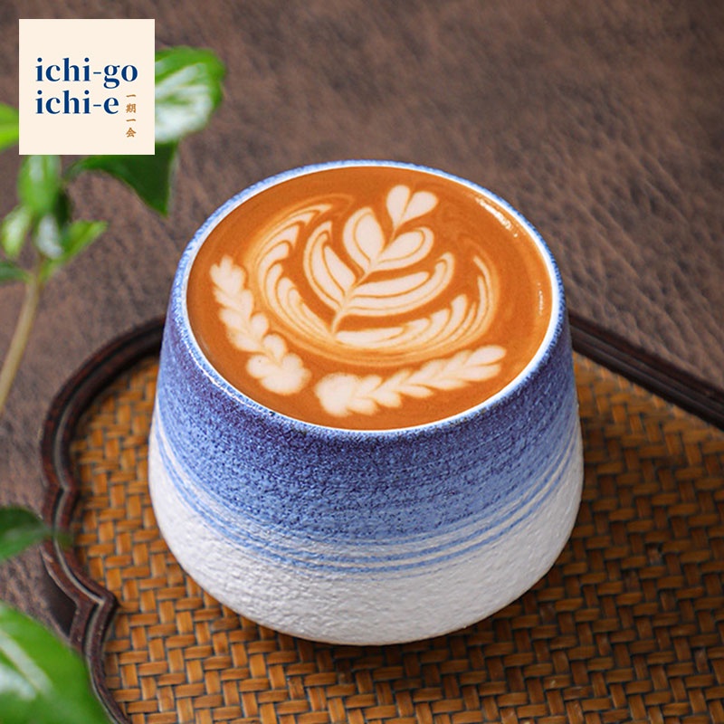 Jual Mug kopi gelas keramik Gaya Jepang gradasi biru 150ml/ Kobito ...