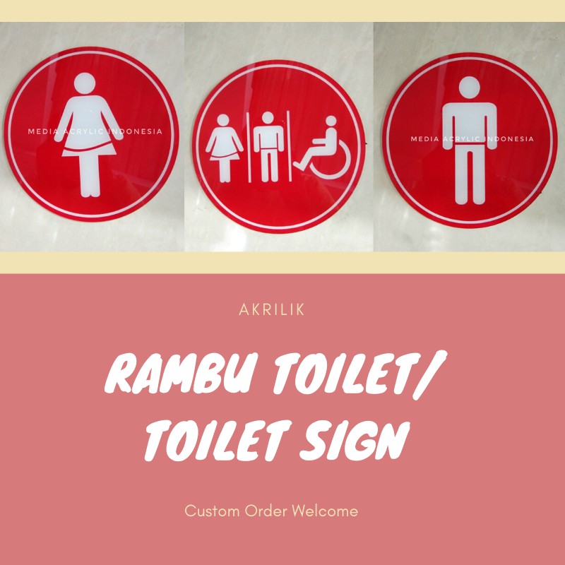 Jual Akrilik 20 X 20 cm RAMBU/SIGN TOILET BULAT | Shopee Indonesia