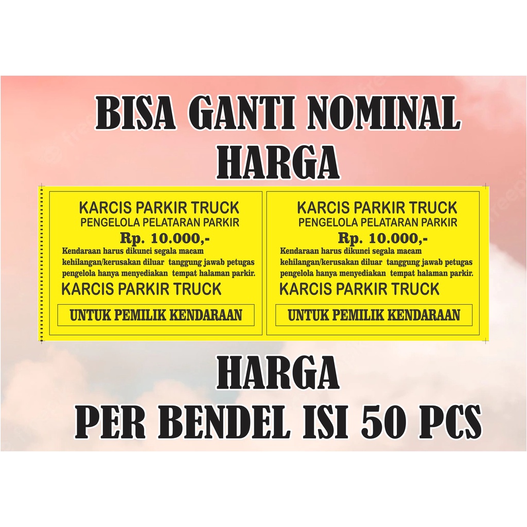 Jual Tiket atau Karcis parkir mobil truck box dll eceran | Shopee Indonesia