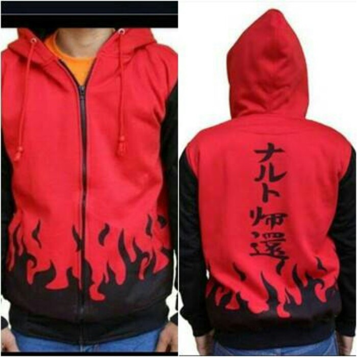 Jual Jaket Anime Naruto Yondaime Hokage 2 Putih api Hitam merah ninja ...
