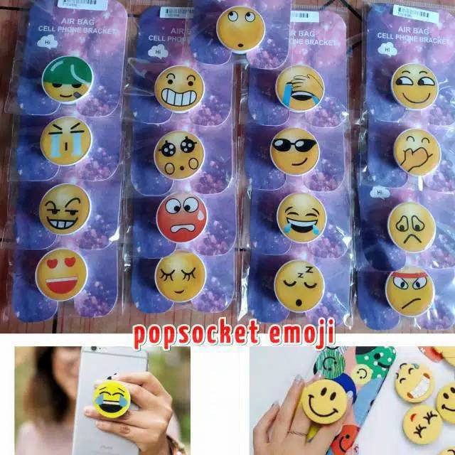 Jual POPSOCKET EMOJI / POP SOCKET EMOTICON + PACK FULL LEM 3M SMILE ...