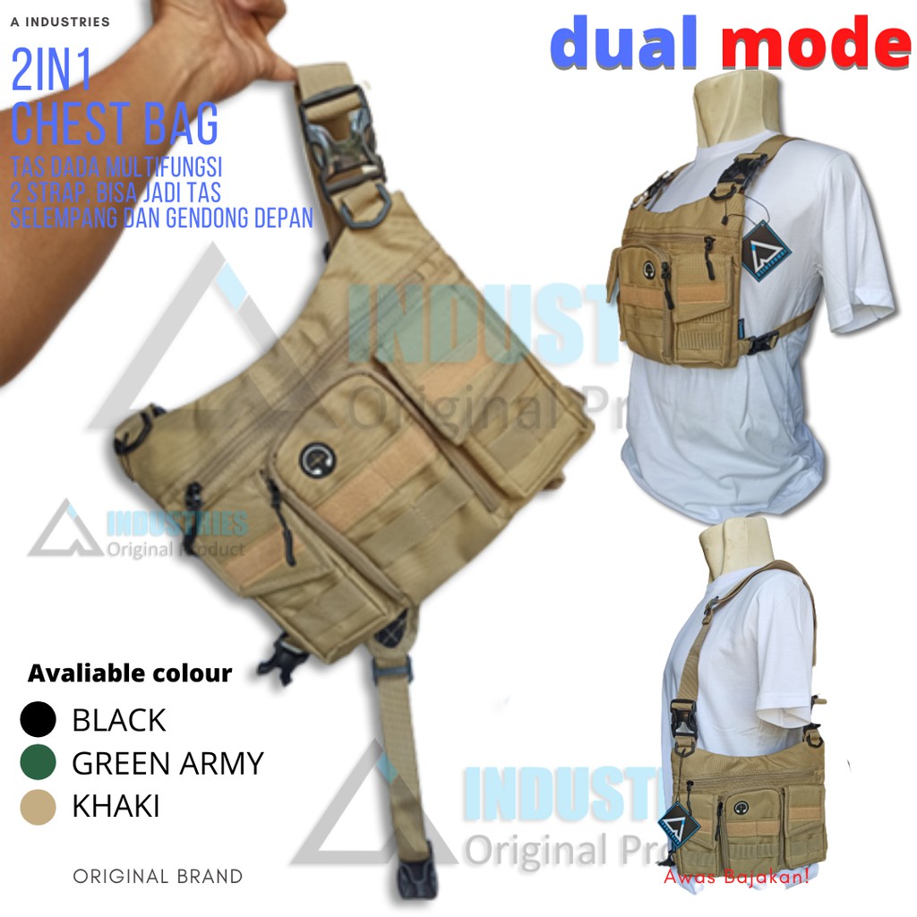 Jual Tas Rompi Depan Dada Olahraga Berburu Maupun Motor Model 2 in 1 A ...