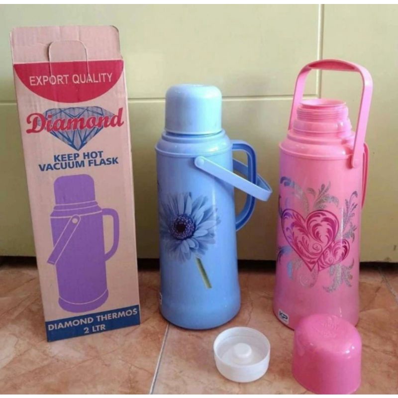 Jual termos air panas diamond 2 Liter bahan plastik dalam kaca tahan ...