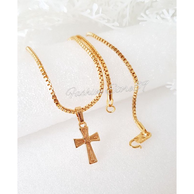Jual Kalung Liontin Salib Simple Elegant Perhiasan Lapis Emas Yaxiya ...