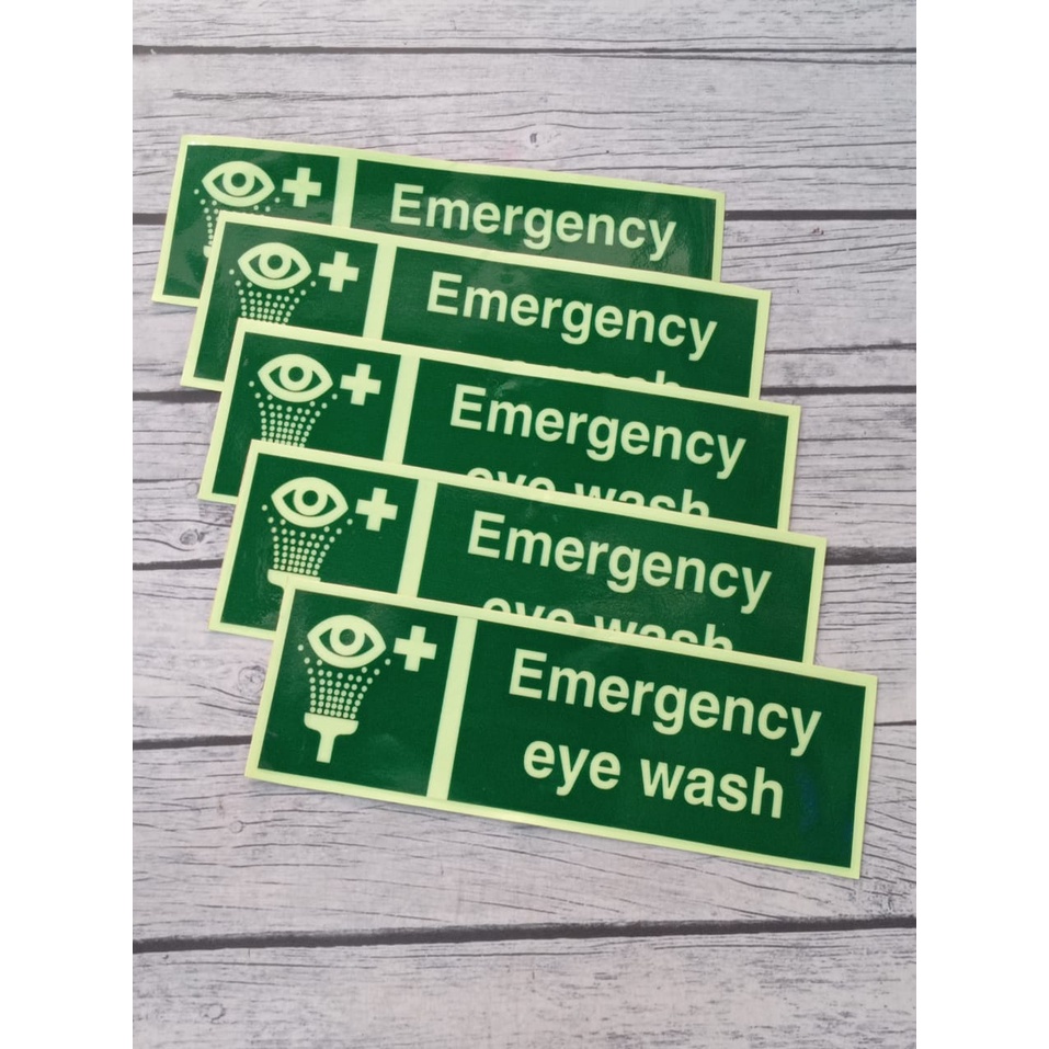 Jual STIKER SAFETY SIGN EMERGENCY EYE WASH / STICKER SAFETY GLOW IN THE ...