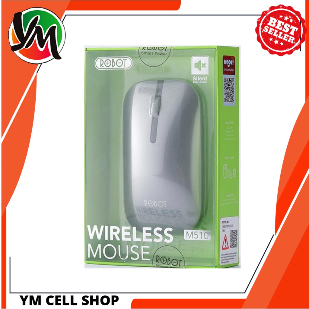 Jual MOUSE ROBOT M510 WIRELESS ORIGINAL Metal Scroll Wheel Silent Gray ...