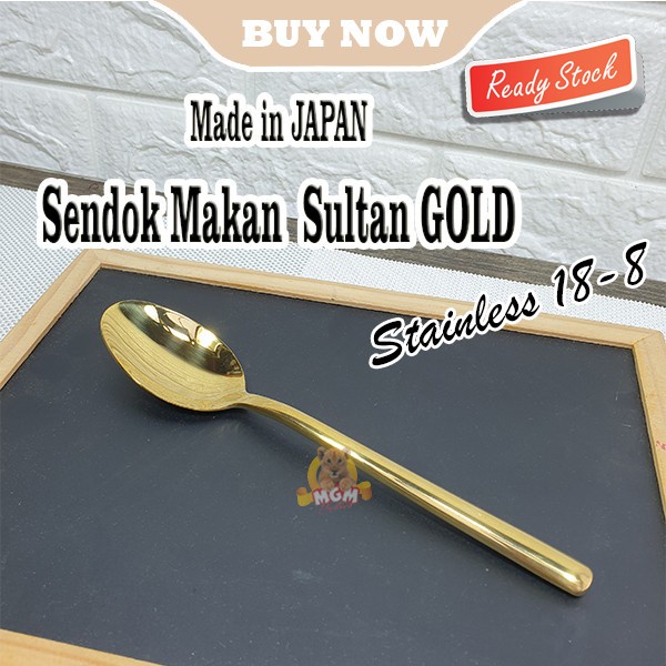 Jual JAPAN Gold sendok makan SULTAN emas TEBAL stainless 18-8 dinner ...