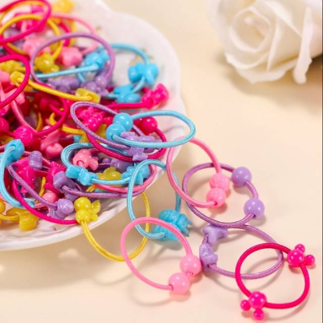 Jual 10pcs Ikat Rambut Anak Imut Lucu Karakter Mainan Kecil Karet ...