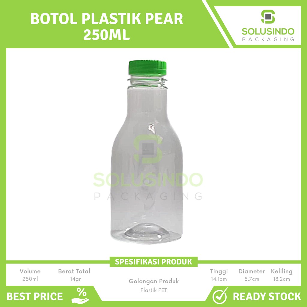 Jual Botol Plastik Pear Pir 250ml PET (MINIMAL 10 PCS) | Shopee Indonesia