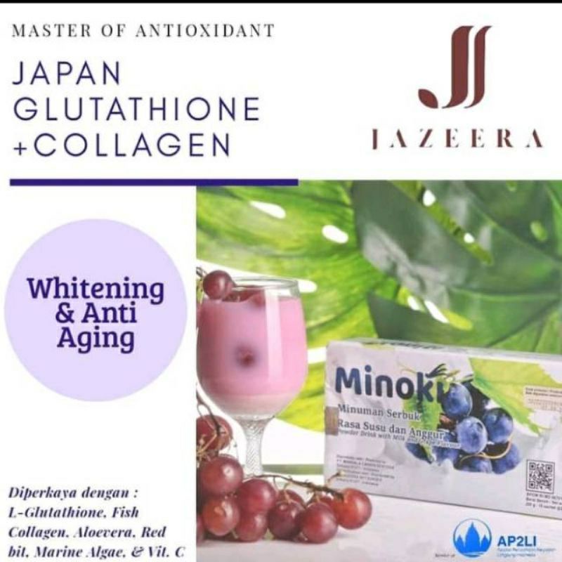 Jual MINOKI MINUMAN COLLAGEN SERBUK RASA SUSU DAN ANGGUR READY!!! | Shopee Indonesia