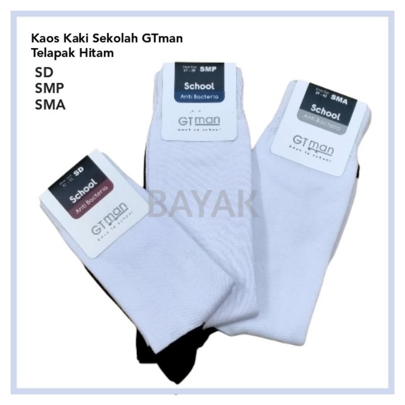 Jual Kaos Kaki Sekolah GTman School Anti Bacteria GT Man telapak hitam ...