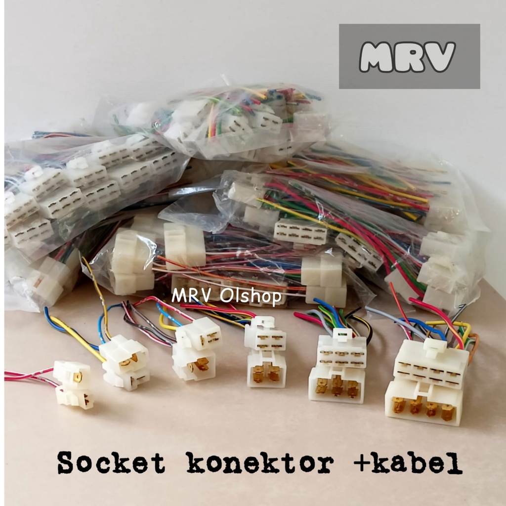 Jual SOCKET 3 PIN / SOKET KONEKTOR 3 PIN + KABEL (BAHAN NYLON) | Shopee Indonesia