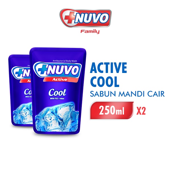 Jual Nuvo Active Cool Soap Pouch 250ml - Sabun Cair Mandi x2 | Shopee Indonesia