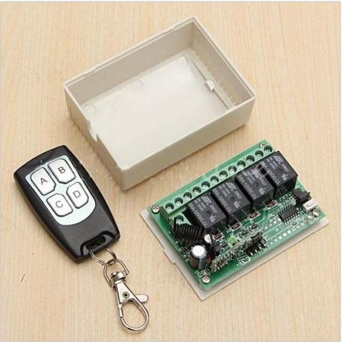 Jual 12V 4CH Channel Wireless Remote Control Radio Relay Switch ...