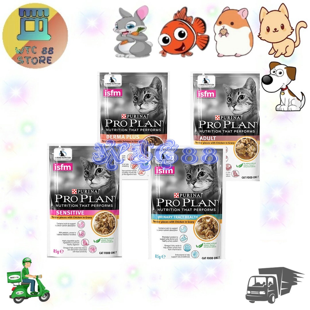 Jual PRO PLAN CAT POUCH KITTEN / ADULT / SENSITIVE / DERMA / URINARY ...