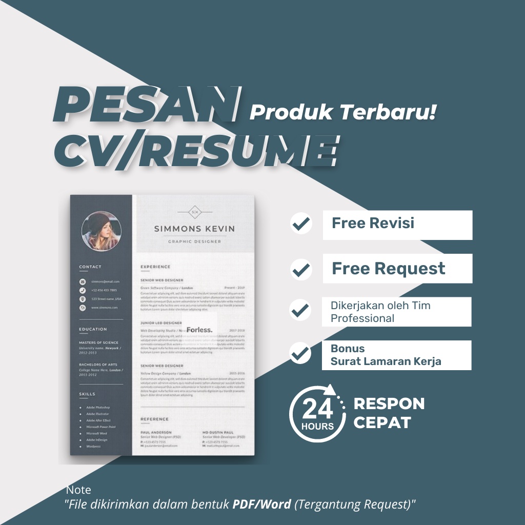 Jual Template CV | Jasa Desain CV & Surat Lamaran Kerja | Curriculum Vitae | Resume | by Forless ...
