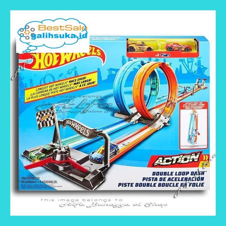 Jual Die40D Hot Wheels Track Double Loop Dash Diecast Hotwheels ...