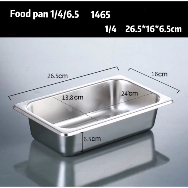 Jual gastronom Food pan 1/4 ke dalam 6.5cm wadah penyimpan 1465 ...