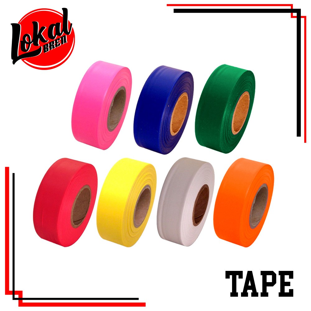 Jual Safety Tape/Pita Survey/Pita Flagging Tape 1x50M | Shopee Indonesia
