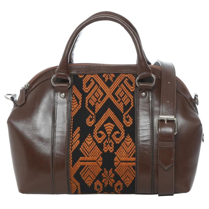 Jual MEJIKUHIBINIU HANDBAG WANITA SONGKET LOMBOK KULIT SAPI - COKELAT ...
