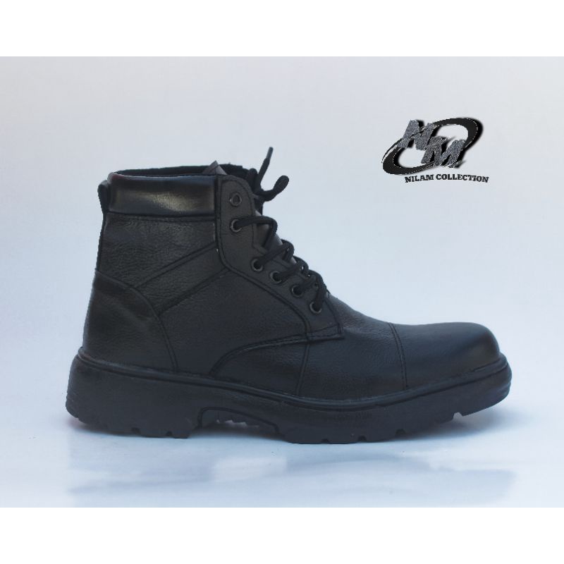 Jual SEPATU SAFETY UJUNG BESI SEMI BOOTS LOW / TALI SEPATU KULIT PRIA ...