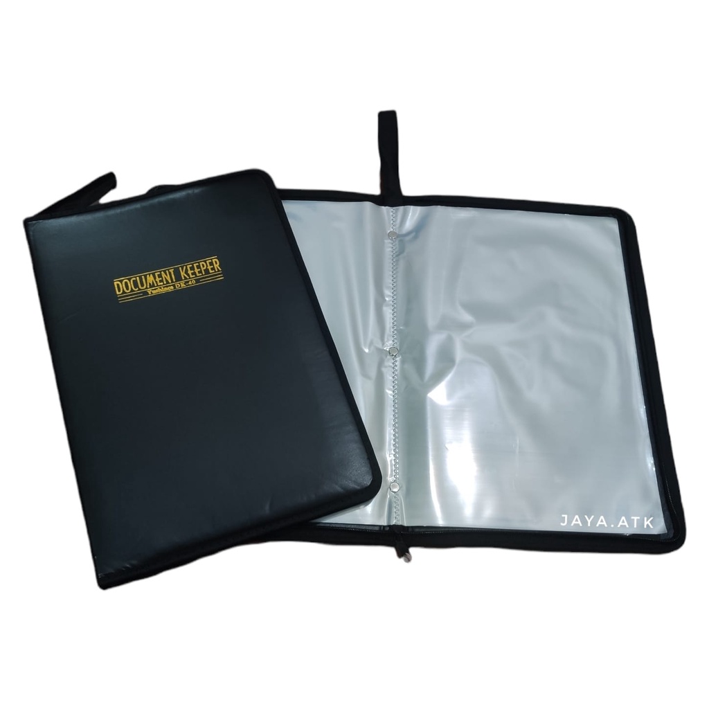 Jual MAP CLEAR HOLDER DOKUMEN 40 LBR FOLIO F4 SLETING KULIT PVC HITAM ...