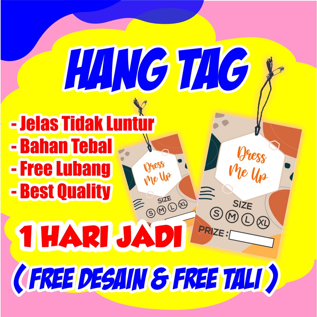 Jual Hang Tag Baju (FREE TEMPLATE DESIGN) - Label Baju - Cetak Hangtag ...