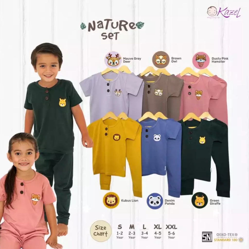 Jual Kazel Nature Set Bordir / Setelan PlaySet Pendek Panjang Anak 1-6tahun | Shopee Indonesia
