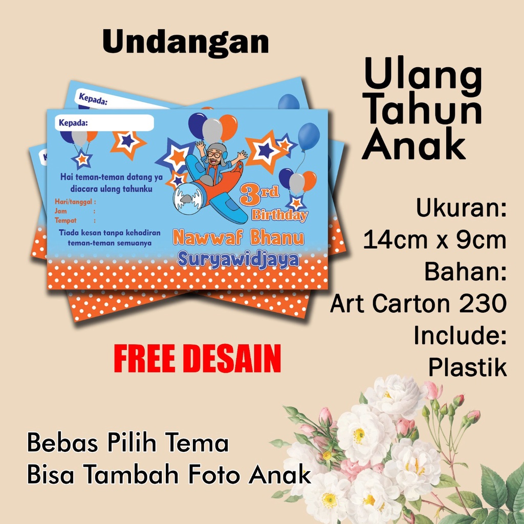 Jual UNDANGAN ULTAH / UNDANGAN CUSTOM | Shopee Indonesia