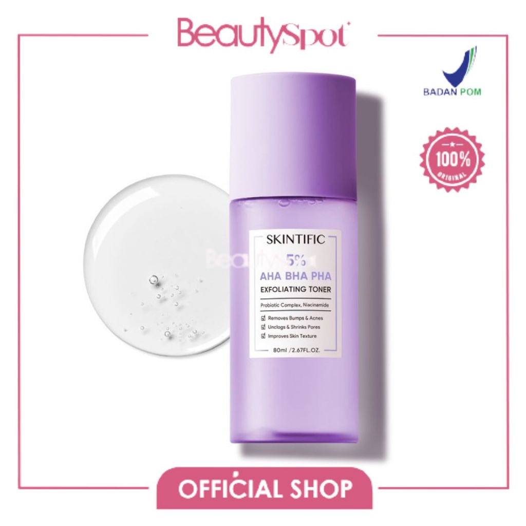 Jual SKINTIFIC 5% AHA BHA PHA Exfoliating Toner 80 ml | Shopee Indonesia