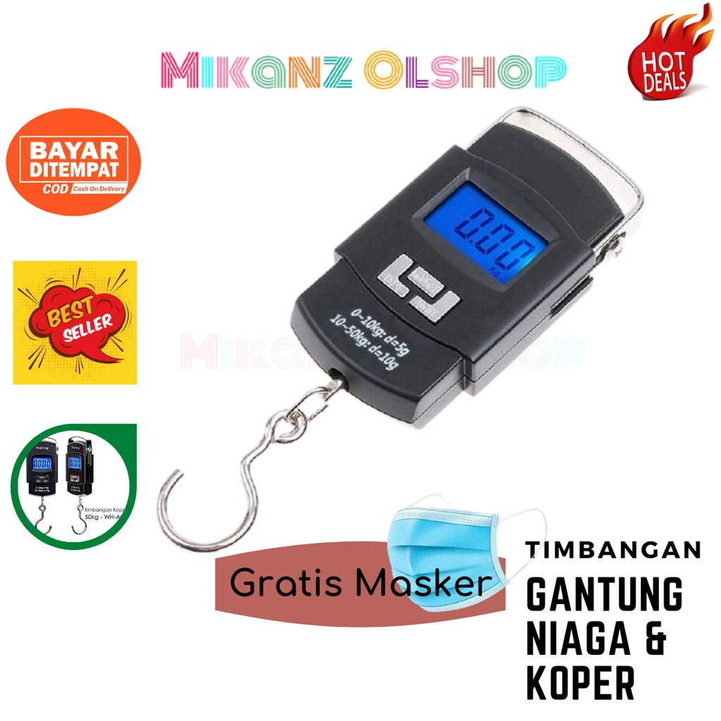 Jual Timbangan Digital Gantung WH-A08 Max 50kg Scale Koper Travel ...